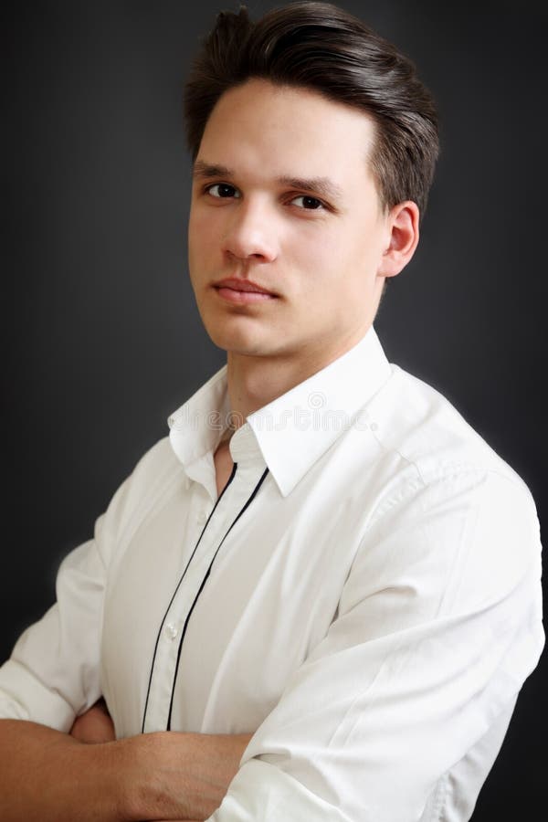 Man in white shirt stock image. Image of looking, adults - 43605073