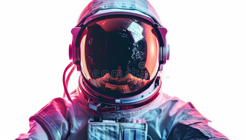 A Man in a White Space Suit with a Backpack on His Back. Stock Photo ...