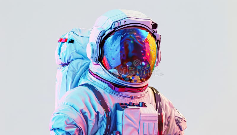 A Man in a White Space Suit with a Backpack on His Back Stock Image ...