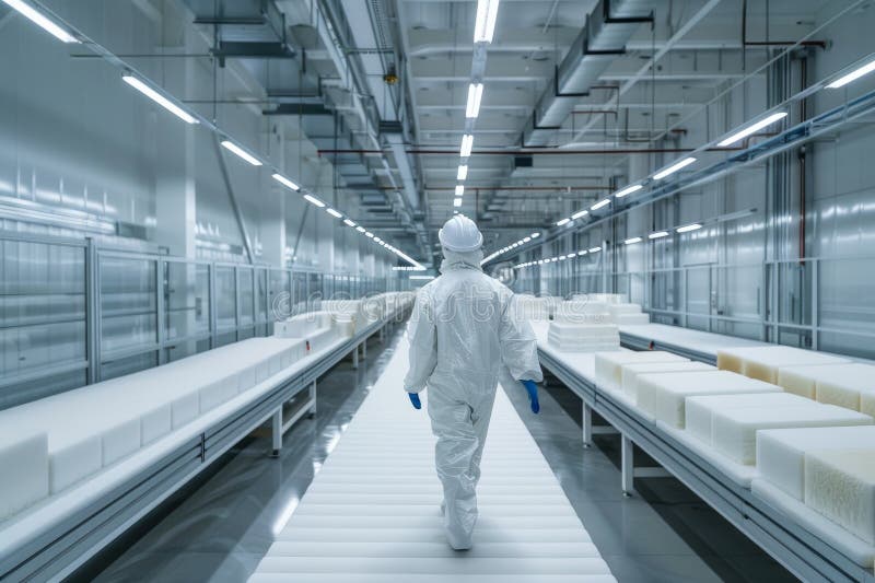 Man White Suit Stands Large Warehouse Filled Boxes Logistic Concept ...