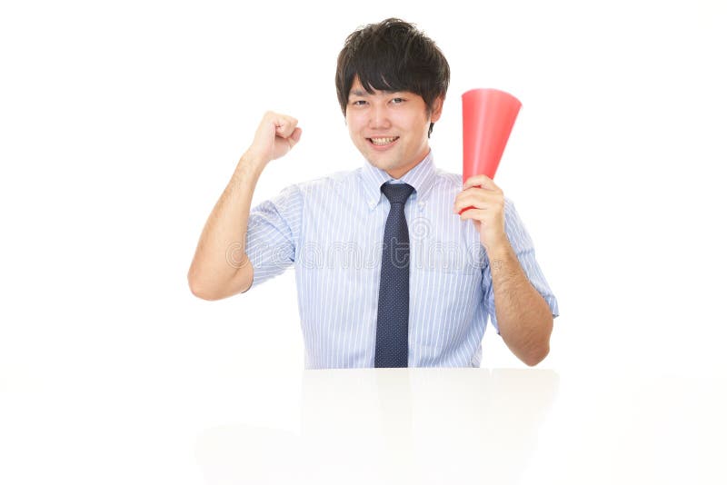 Man who is cheering stock image. Image of human, healthy - 145619891