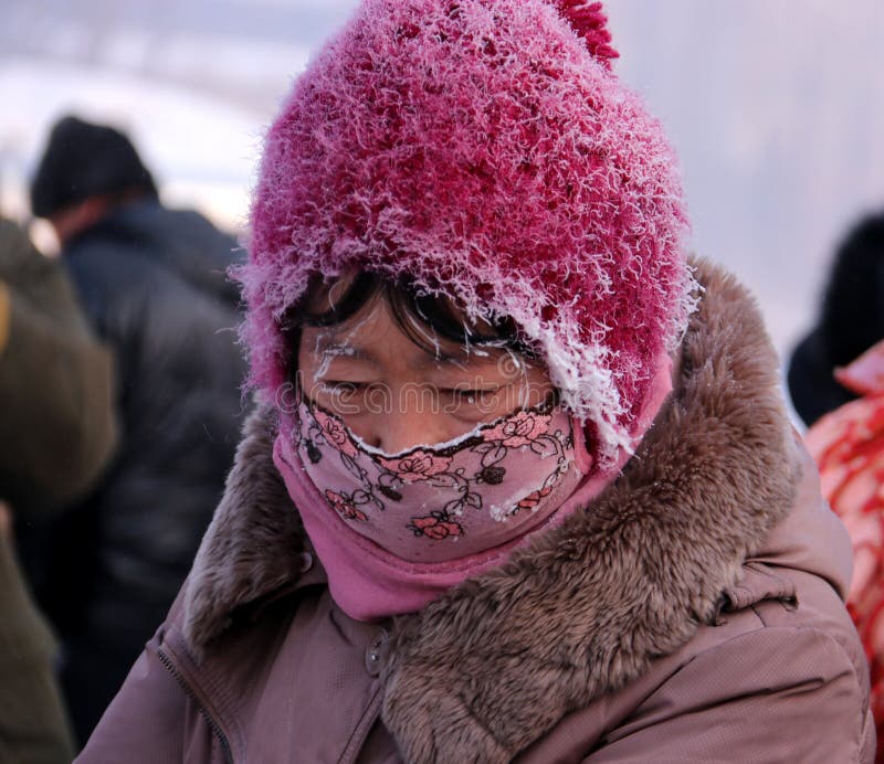 A Man Who Does Not Fear the Cold Editorial Photo - Image of fear, girl ...