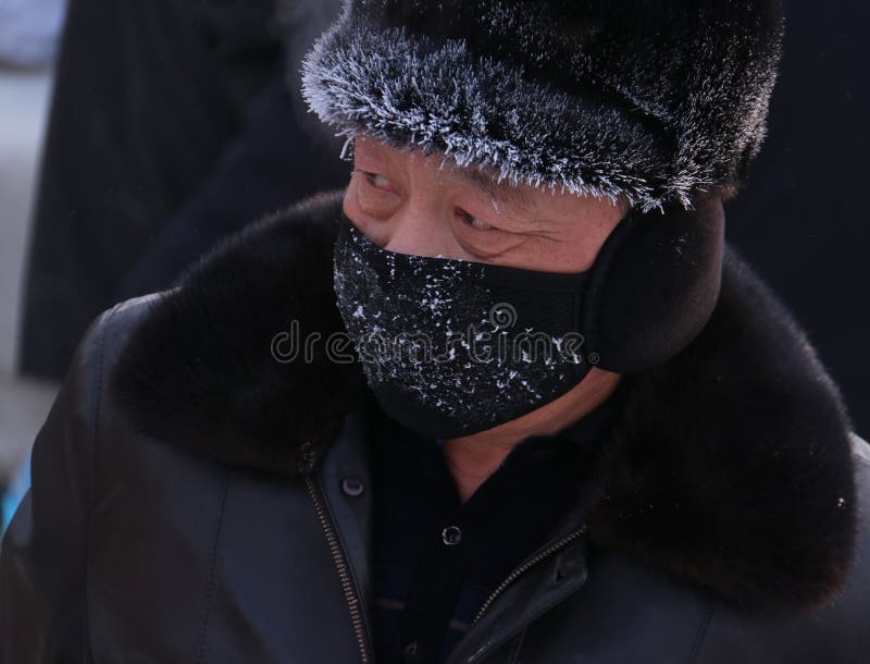 A Man Who Does Not Fear the Cold Editorial Stock Image - Image of ...