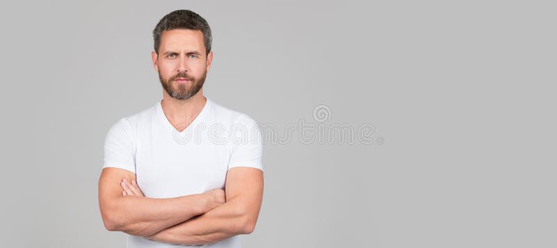 The Man Who Has Confidence in Himself. Confident Man Grey Background ...