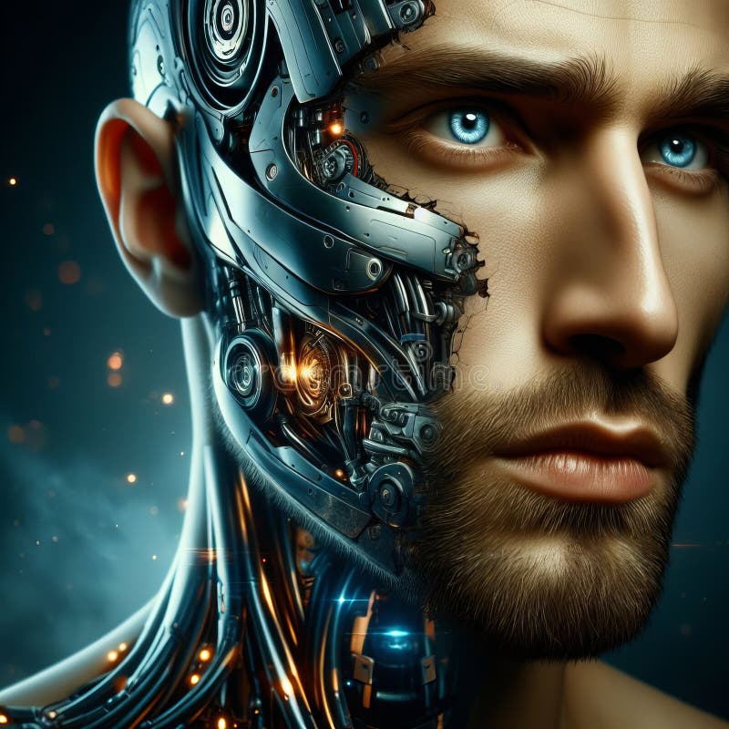 66 27. a Man Who Morphs into a Cyborg, Half-human, Half-macine Stock ...