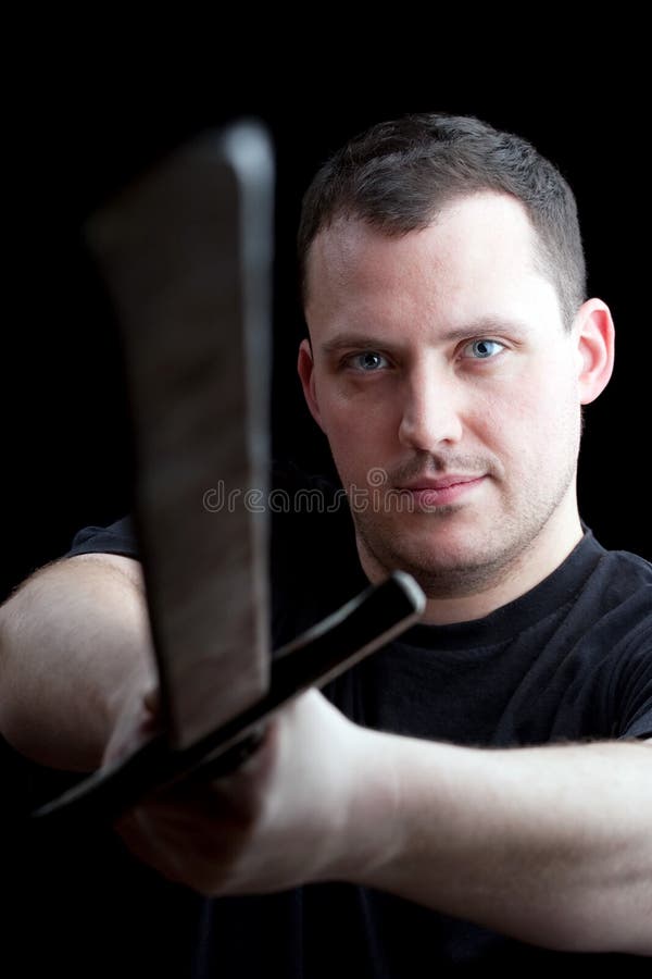 Man with Katana in hand stock photo. Image of attack - 49578344