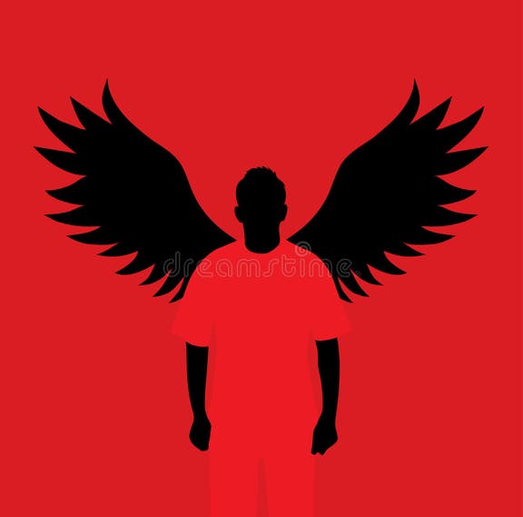 Man with wings stock vector. Illustration of drawing - 15102110