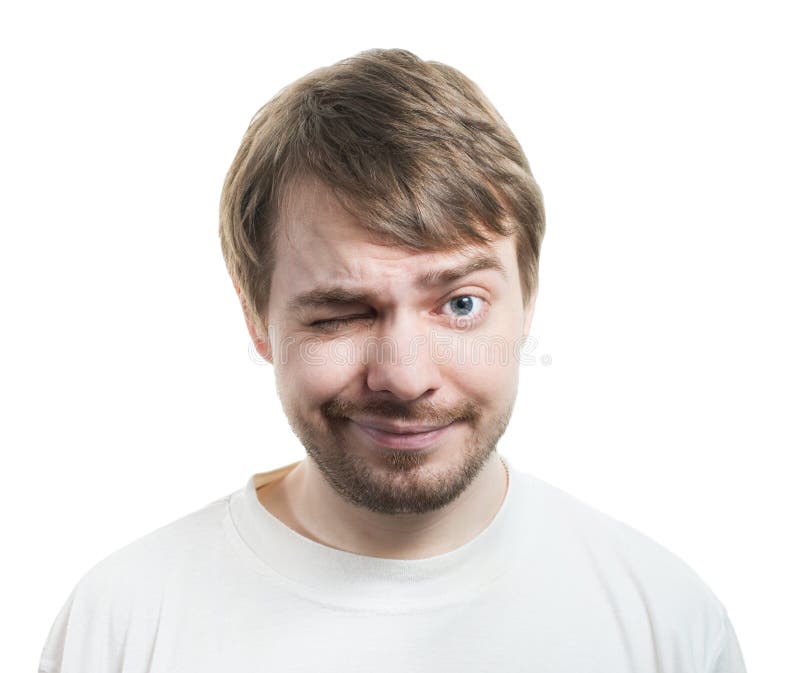 Man winking. stock image. Image of cool, young, handsome - 38390225