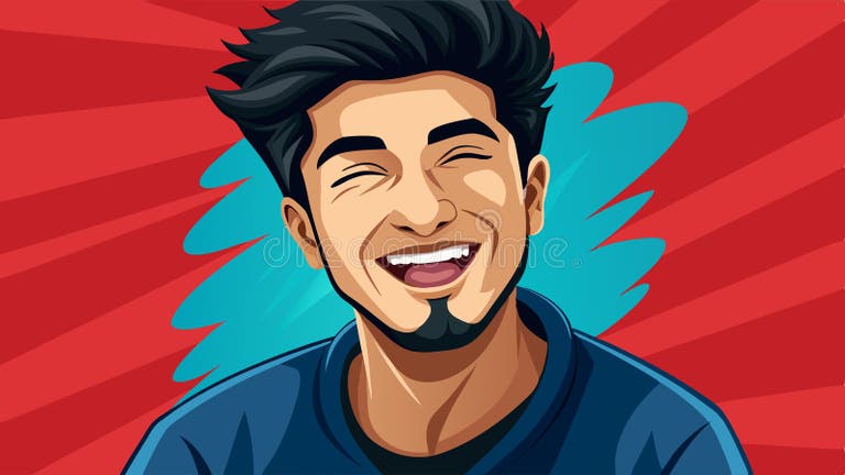 Man Winking Face stock vector. Illustration of winking - 343757477