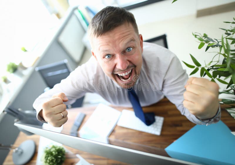 Man winner in office stock image. Image of office, success - 289907417