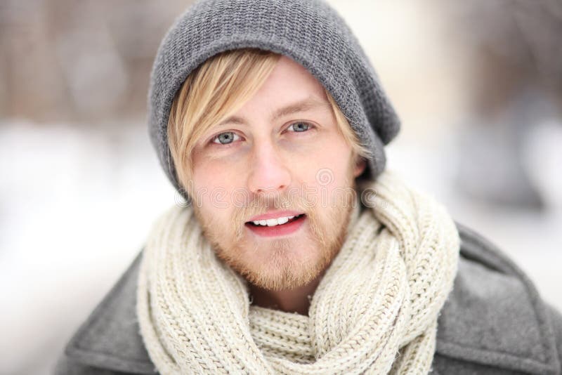 Man in winter clothes stock image. Image of beard, beanie - 29466185