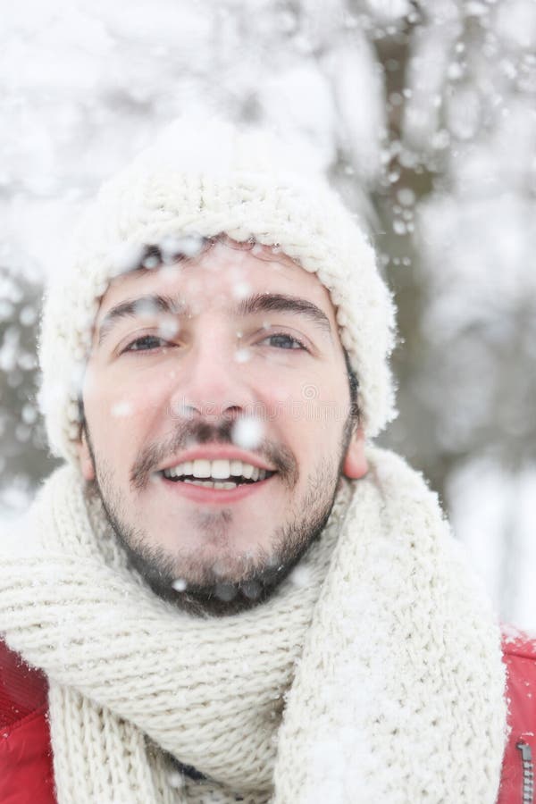 Man in Winter Standing in Snow Stock Image - Image of outside, pleasure ...