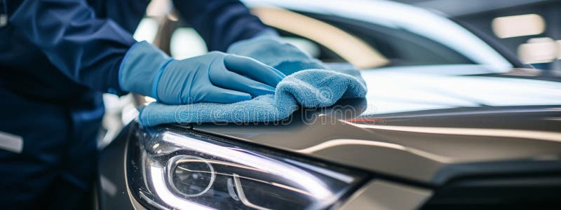 A Man Wipes a Car with a Rag Close-up Stock Photo - Image of care ...