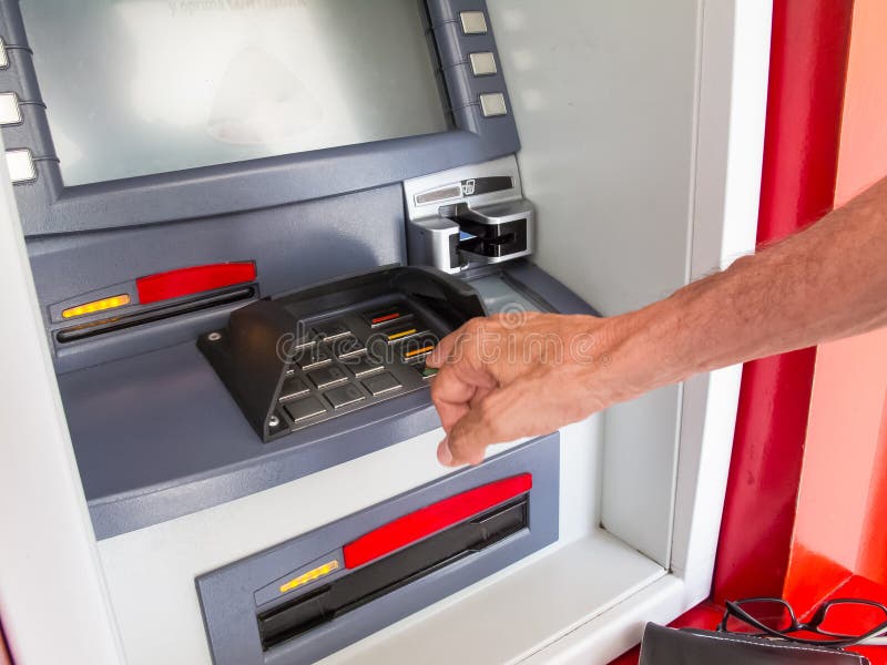 Man Withdrawing Money from an ATM Stock Photo - Image of customer ...