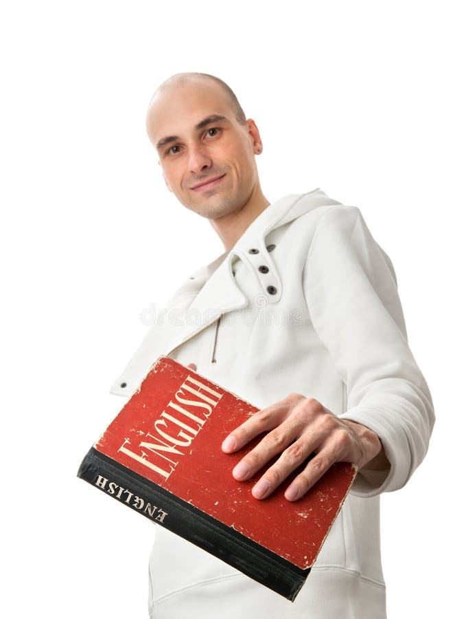 Man Reading An English Book Stock Image - Image of read, expression ...