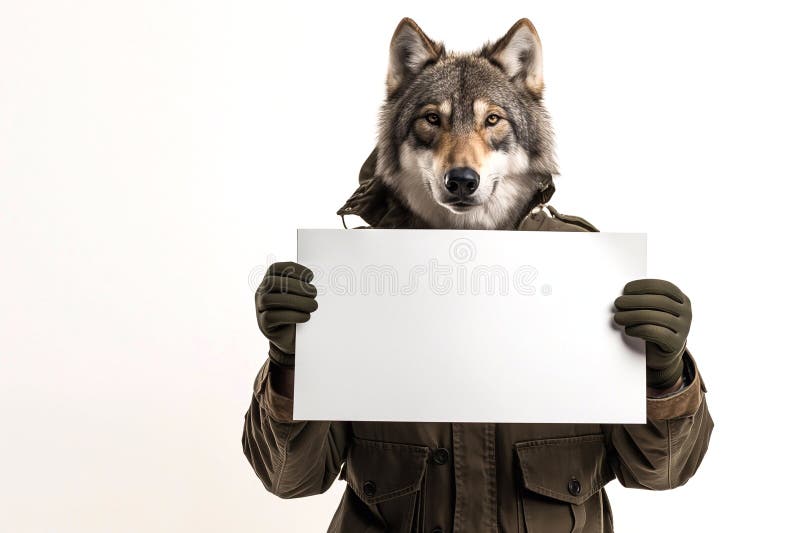 Man with wolf head stock illustration. Illustration of portrait - 315081308