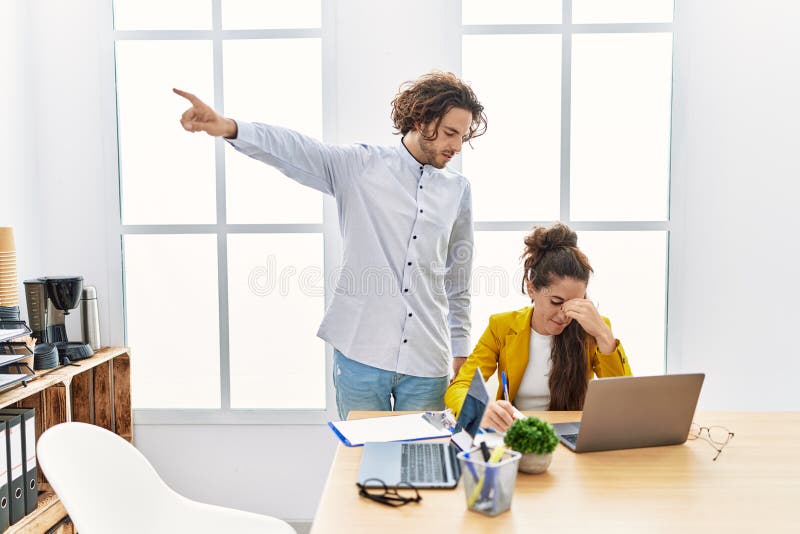 Man and Woman Business Workers Employee Fired at Office Stock Image ...