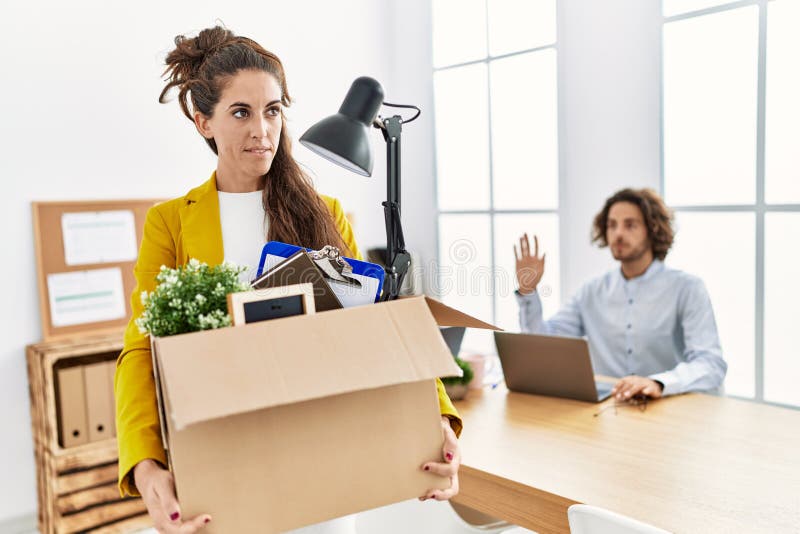 Man and Woman Business Workers Employee Fired at Office Stock Image ...