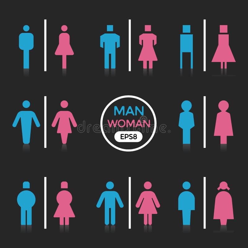 Man and Woman color sign stock vector. Illustration of color - 75515468