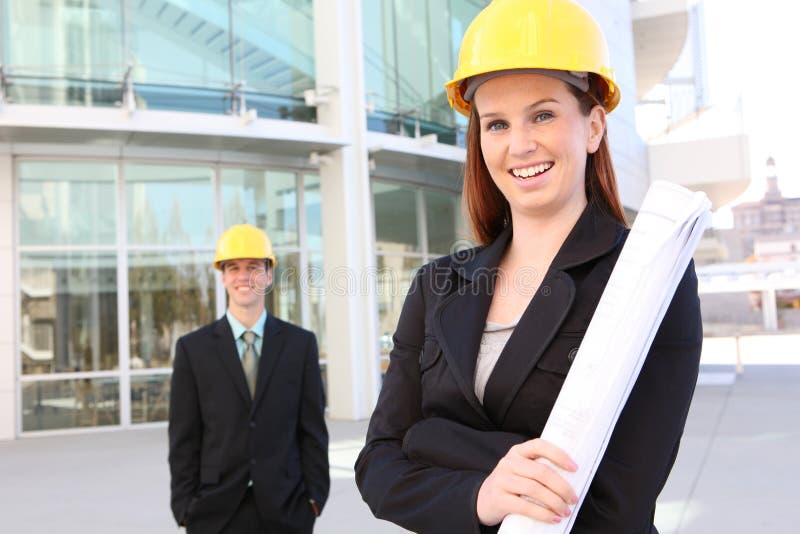 Man and Woman Construction stock image. Image of contractor - 7824717