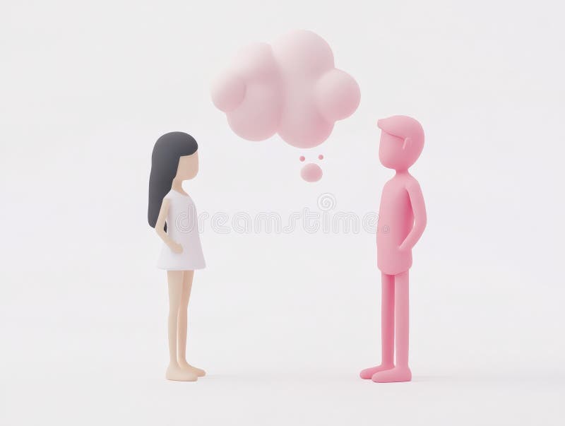 A Man and Woman are Conversing Using Speech Bubbles Stock Image - Image ...