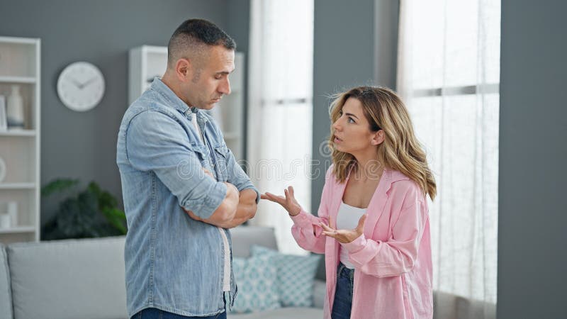 Man and Woman Couple Arguing at Home Stock Image - Image of disagree ...