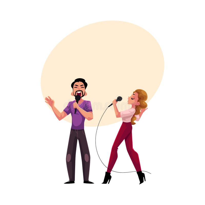 Couple Singing Duet Stock Illustrations 70 Couple Singing Duet Stock