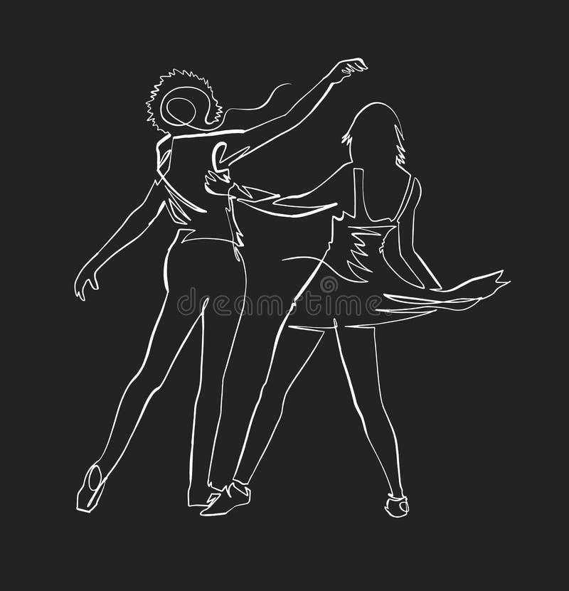 Continuous Line Art Dance Team Stock Illustrations – 105 Continuous ...