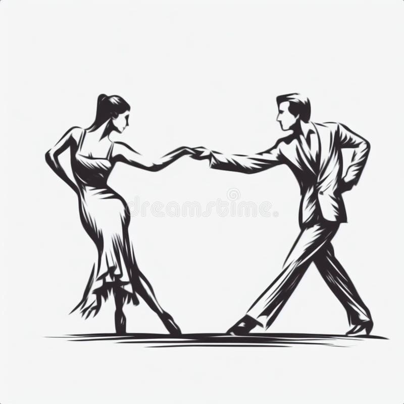 Couple Dancing in Dynamic Pose Stock Vector - Illustration of music ...