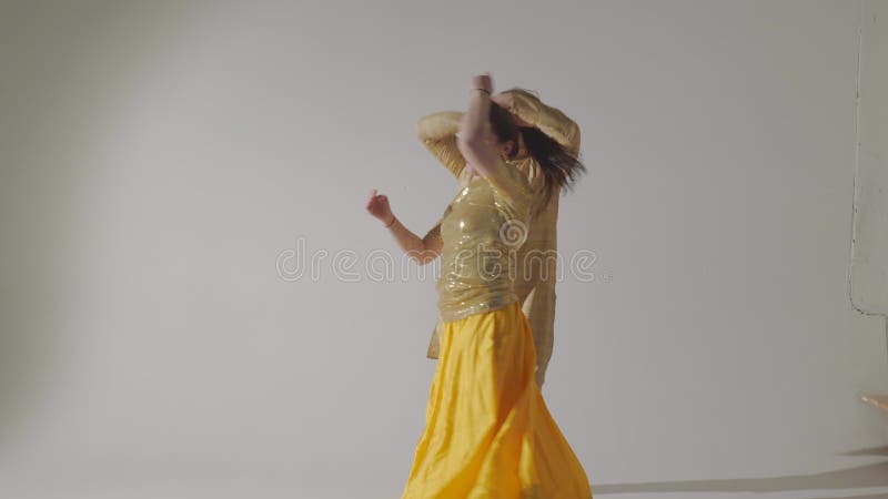 Man and Woman Dancing Indian Dance Front View Stock Footage - Video of ...