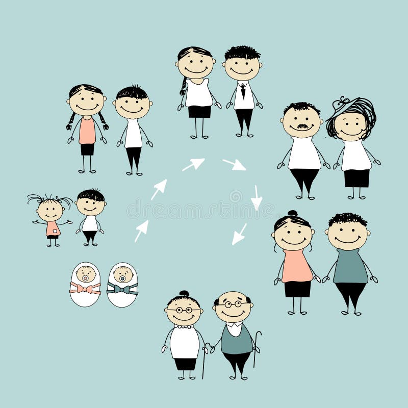 Life stages of tree stock vector. Illustration of evolution - 12907150