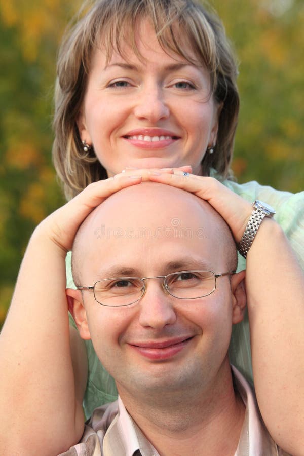 Man and Woman in Early Fall Park. Stock Image - Image of love ...