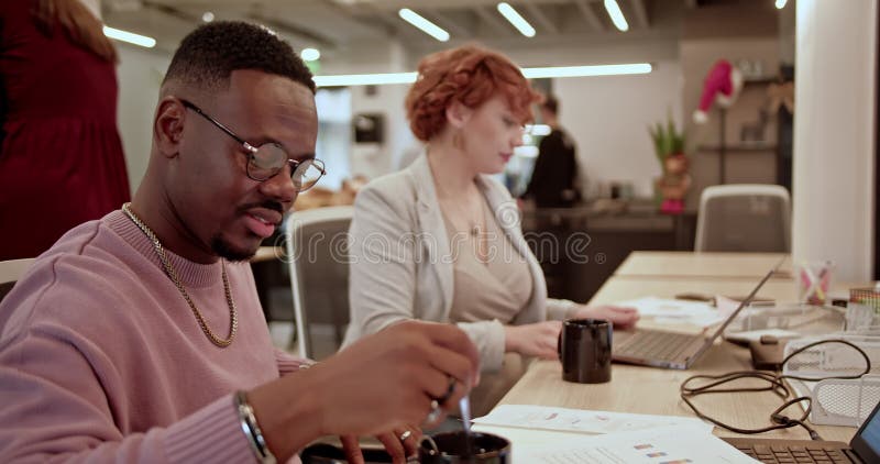 Collaborative Work Three Businesswomen Work Together in Office Teamwork ...