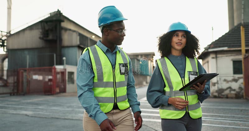Man, Woman and Engineering Teamwork for Inspection of Construction Site ...