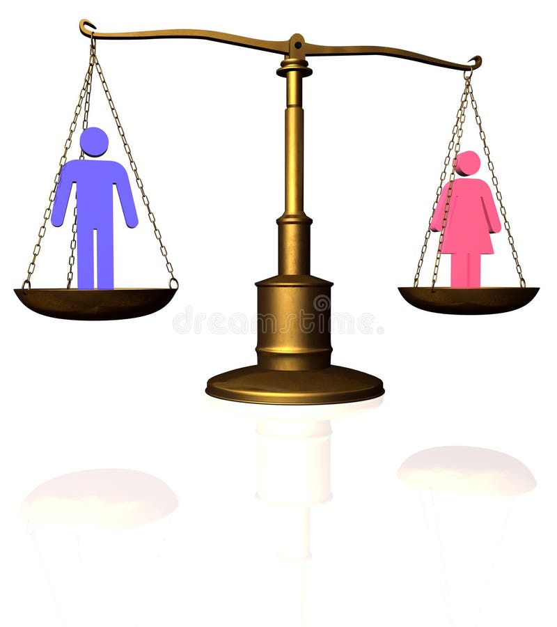 Man Woman equality scale stock illustration. Illustration of modern ...