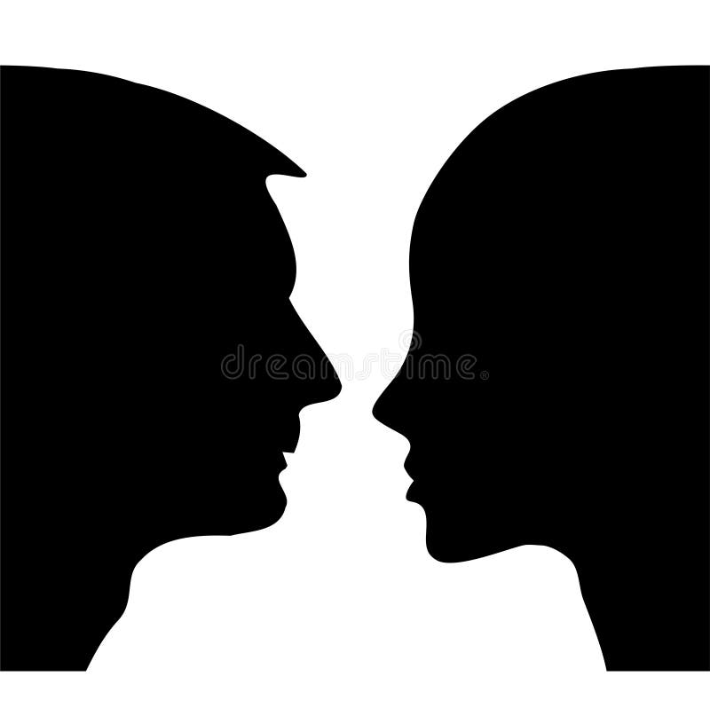 Man Woman Face To Face Stock Vector Illustration Of Arrow 40700396