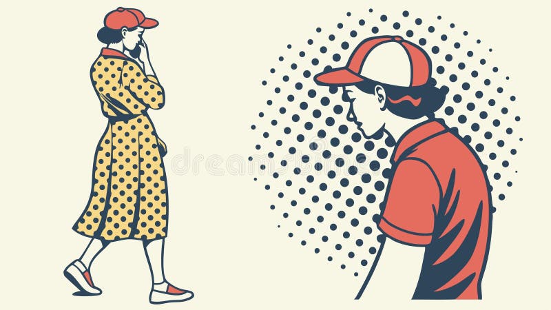 Man and Woman Facing Away with Different Expressions, Vector Design ...