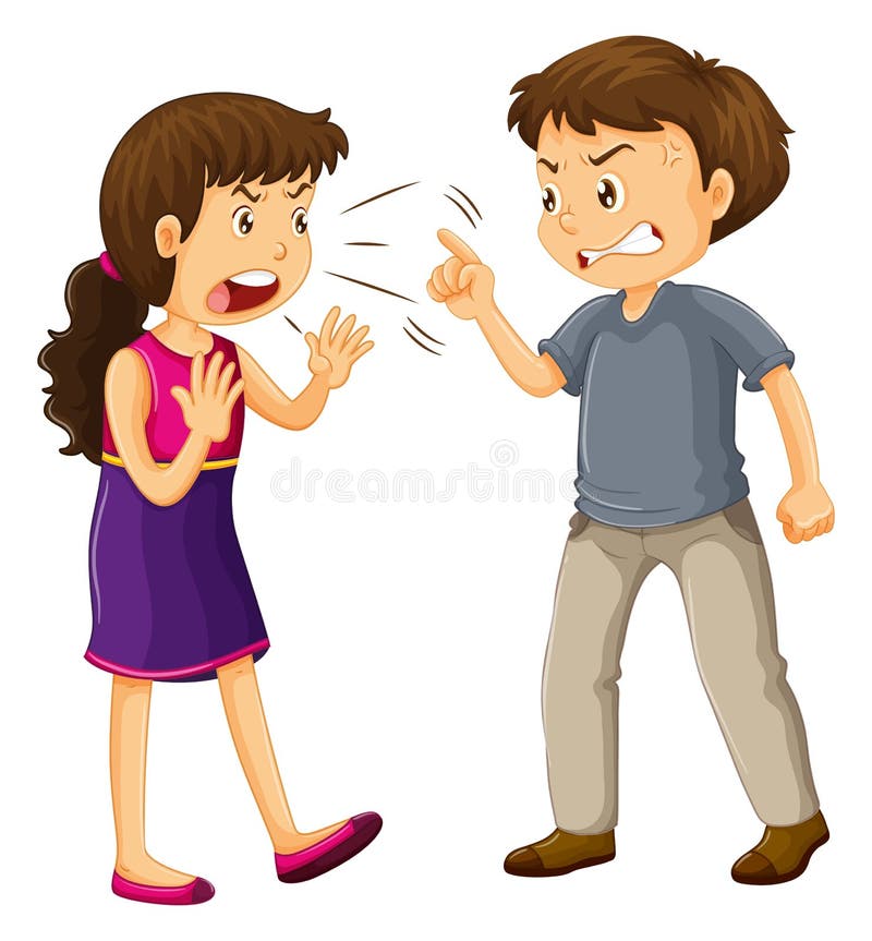 Quarrel in the Family, Mom and Dad Fighting, Kids Calm Stock Vector ...