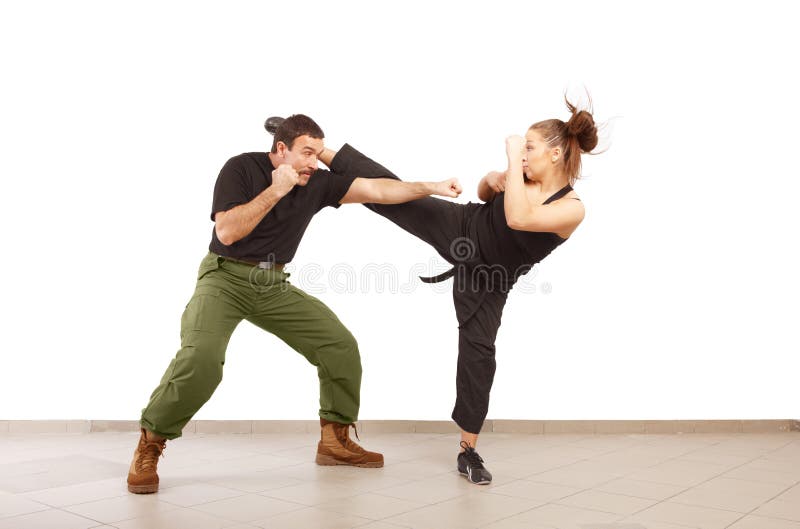 Man and Woman Fighting Together Stock Image - Image of competition ...