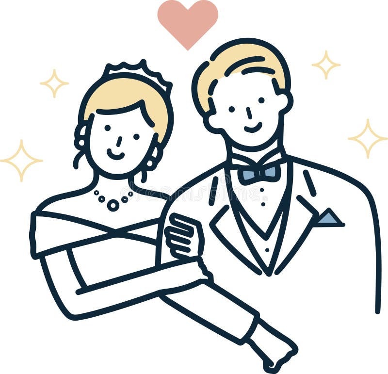 Man and Woman Getting Married Wedding Simple Stock Vector ...