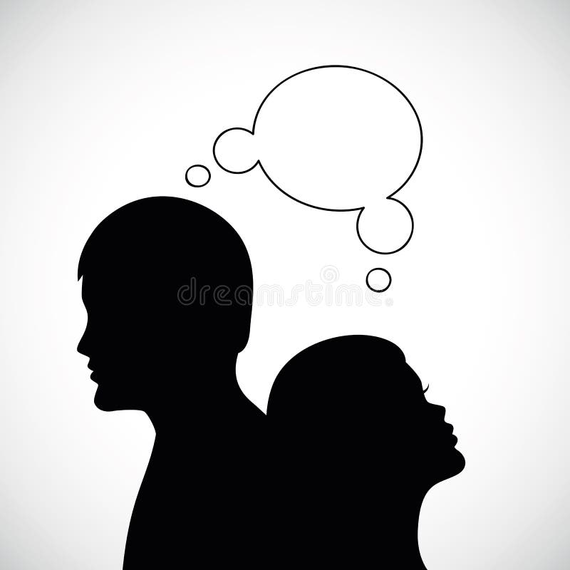 Man and Woman Have Same Throught Stock Vector - Illustration of ...