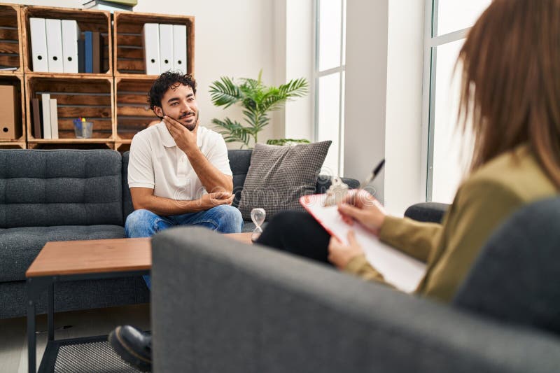 Man and Woman Having Psychology Session at Psychology Center Stock ...