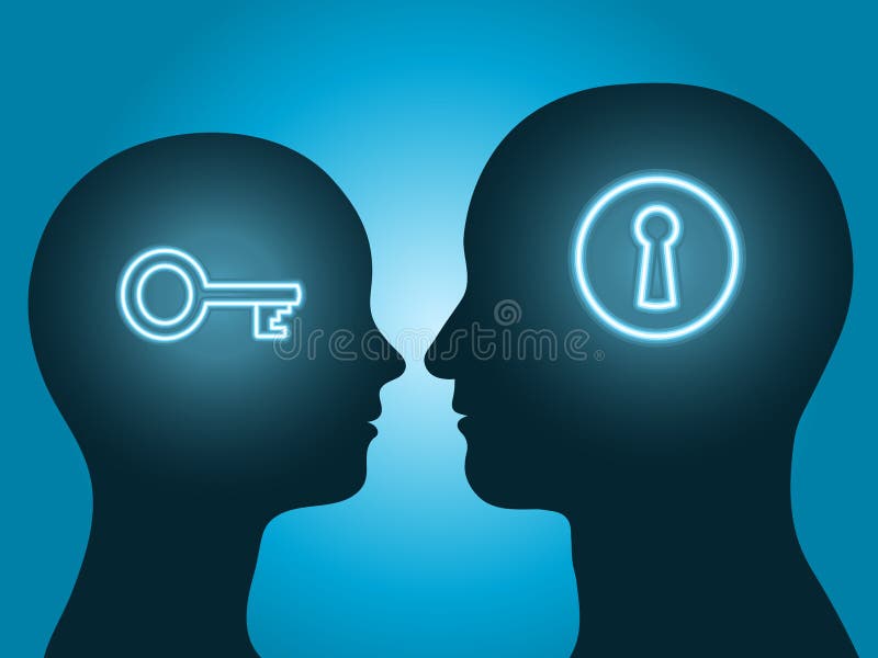 Open Mind Key Locked Un Locked Brain Mind Human he Stock Illustration ...