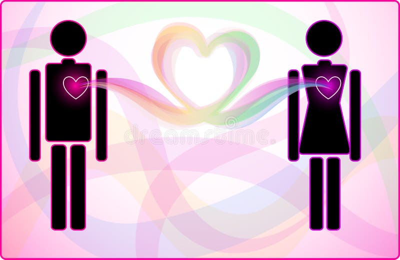 Man and Woman Heart Connection Stock Vector - Illustration of heart ... Man and Woman Heart Connection Stock Vector - Illustration of heart ...