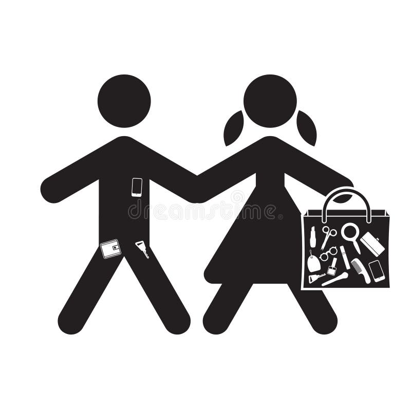 Woman Silhouette in Shopping Stock Vector - Illustration of gift ...