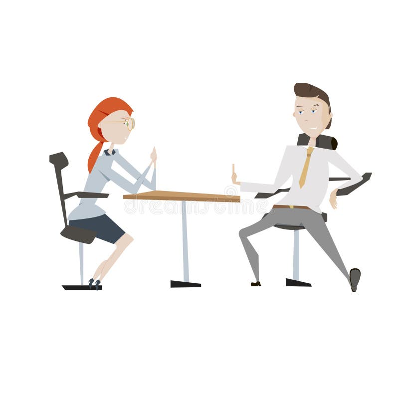 Man and Woman in Job Interview Vector Illustration Stock Vector ... Man and Woman in Job Interview Vector Illustration Stock Vector ...