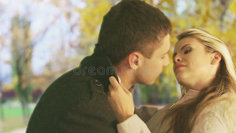 Beloved Man And Woman Kissing Happy Couple In Love Dating Evening