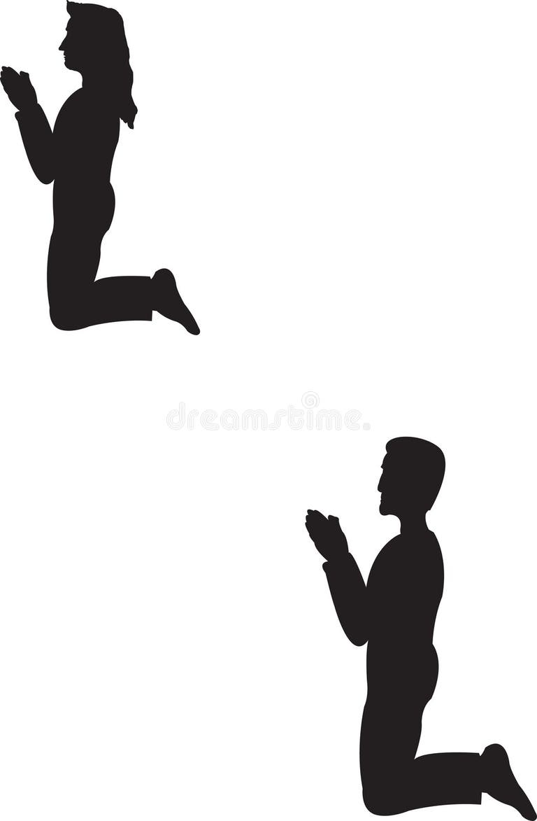 Kneeling Prayer Silhouette Stock Illustrations – 385 Kneeling Prayer ...