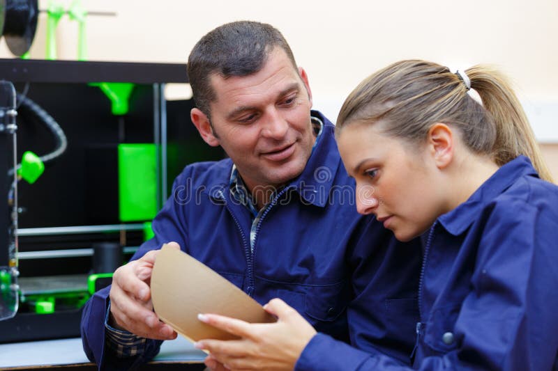 Man and Woman Mechanics Baffled Work Stock Image - Image of engineering ...