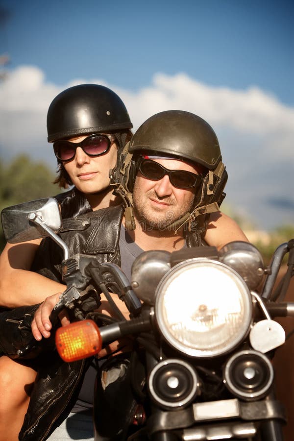 Man and Woman on Motorcycle Stock Photo - Image of smile, dirt: 11100438